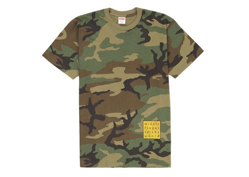 Supreme Middle Finger to the World Tee Shirt 'Woodland Camo' | Solesense