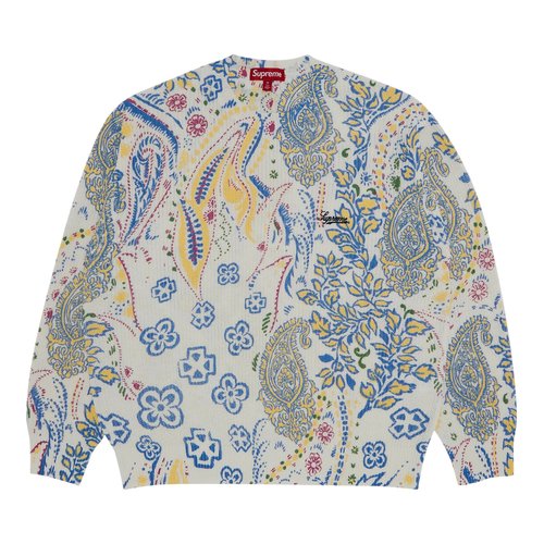 Supreme Printed Paisley Sweater 'White' - SS24SK34 WHITE | Solesense