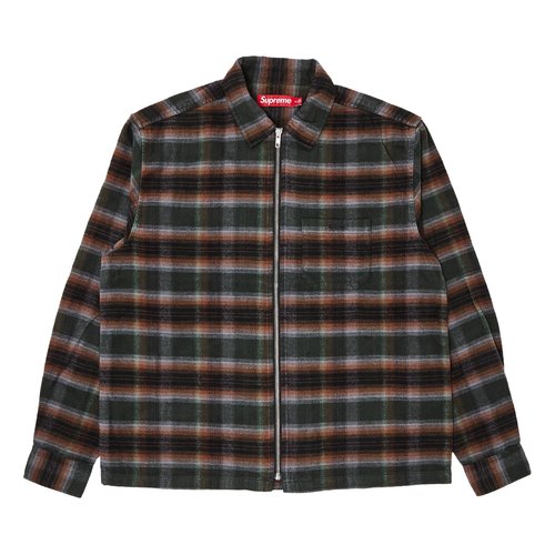 Supreme Shadow Plaid Flannel Zip Up Shirt 'Green' - SS24S9 GREEN ...