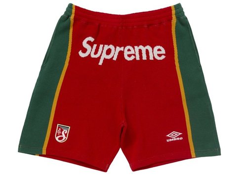 Supreme Umbro Knit Soccer Short 'Red' | Solesense