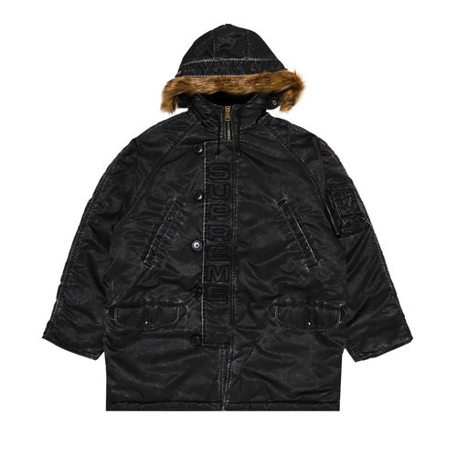 Supreme Washed Flight Satin N-3B Parka 'Black' - FW24J77 BLACK | Solesense