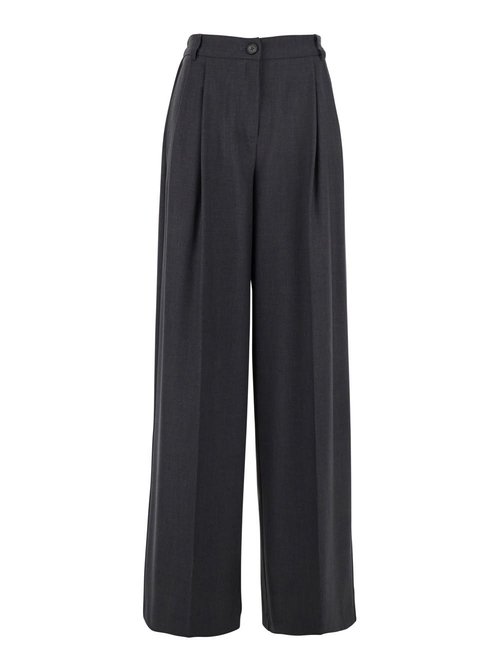 TwinSet Grey Palazzo Pants With Logo Plaque On The Rear And Pences In ...