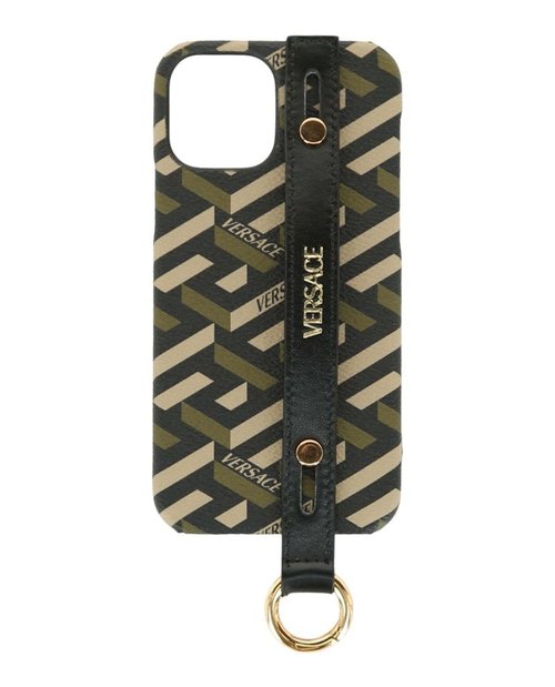 Versace Coated Canvas La Greca iPhone 12 Case 'Green' | Solesense