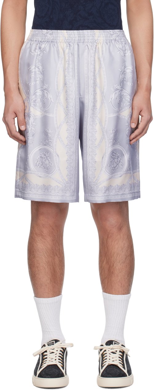 Versace Gray Silk Shorts 'La Coupe des Dieux' - 1002476-1A113_15450 ...