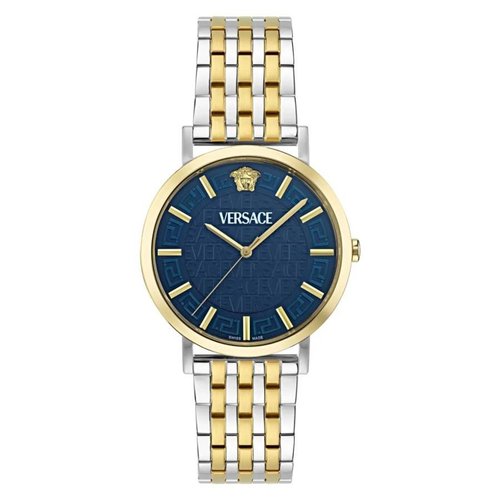 Versace Greca Slim Quartz Dial Ladies Watch VE8Q00424 'Blue/Gold Tone ...