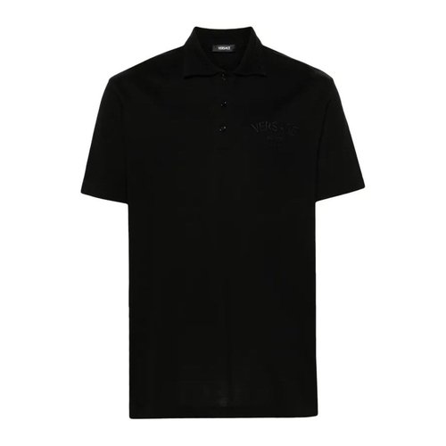 Versace Milano Stamp Polo Shirt 'Black' - 1013906-1A10623-BLACK | Solesense