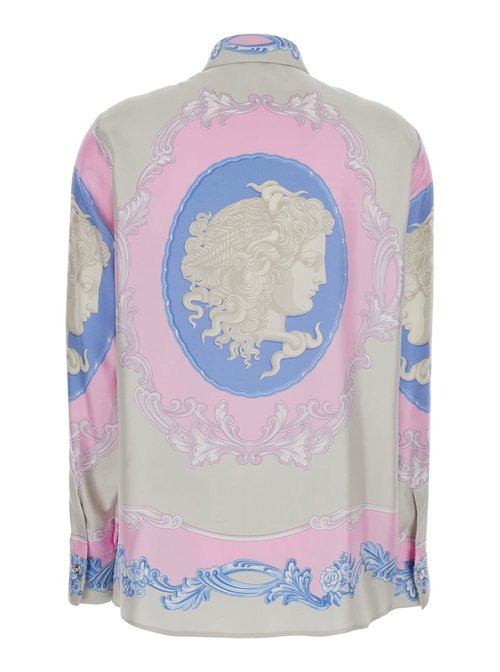 Versace Pink Silk Shirt '95Pastelpinklightgrey' - 1001360-A14437_5PD60 ...