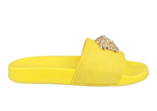 Versace Pool Slides 'Yellow/Gold' - DSR262CN-DGOM8-1Y02V | Solesense