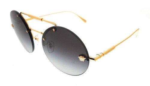 Versace Round Sunglasses 'Gold/Dark Grey (0VE2244 10028G)' | Solesense