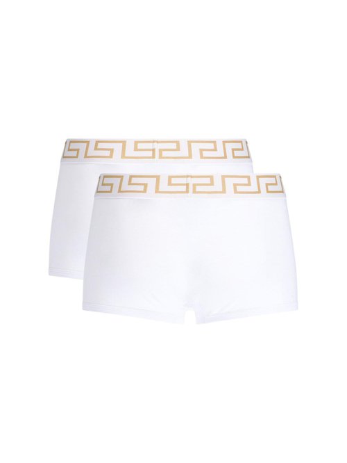 Versace Two Boxer White Cotton Set With Greek Detail Man 'A81H ...