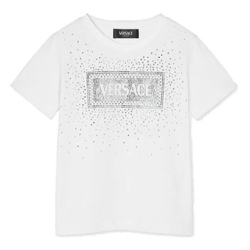 Young Versace Crystal 90S Logo T-Shirt - 1000052-1A11469-2W210 | Solesense